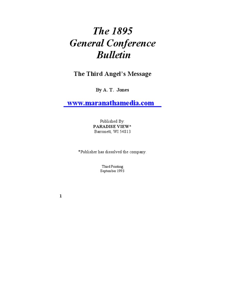 The 1895 General Conference Bulletin | PDF | Pope | United States ...