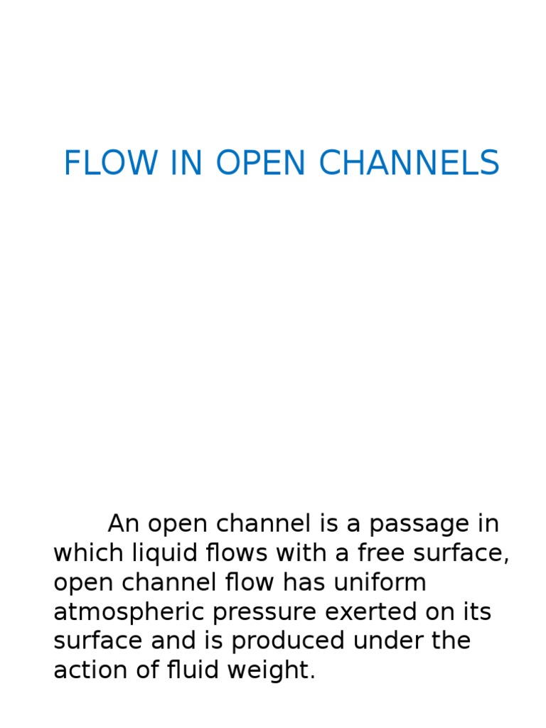 Flow in Open Channels | PDF | Fluid Dynamics | Reynolds Number