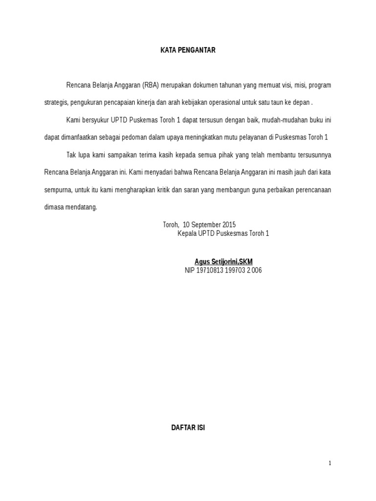Rba Puskesmas Toroh1 | PDF