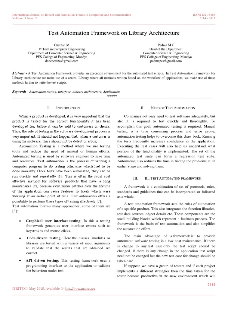 Test Automation Framework On Library Architecture | PDF | Software ...