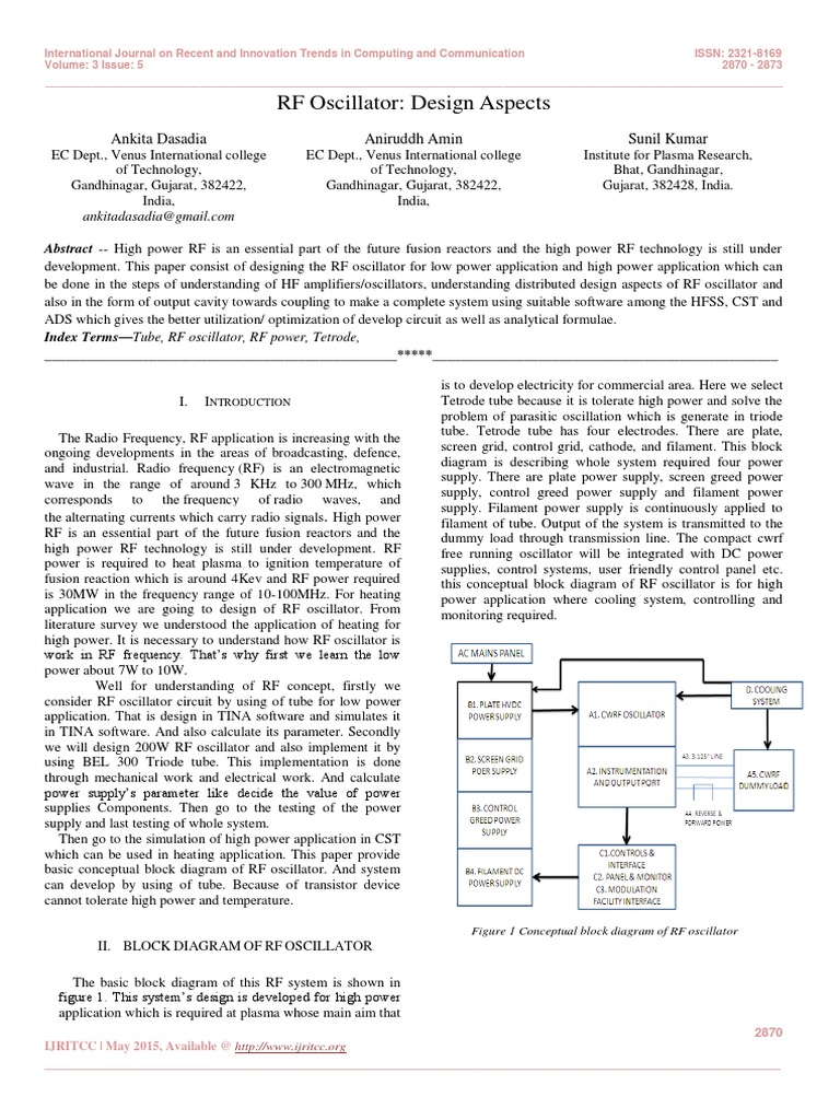 RF Oscillator Design Aspects | PDF | Vacuum Tube | Electronic Oscillator