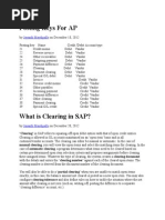 SAP Posting Keys for Transactions | PDF