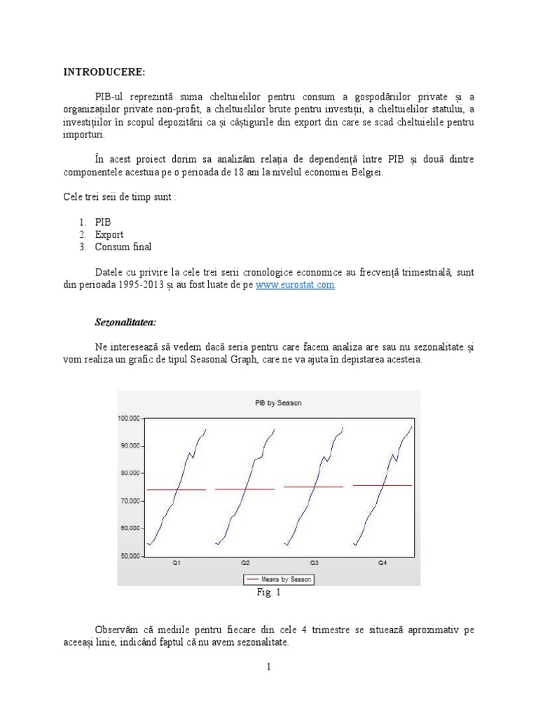 Proiect Serii de Timp