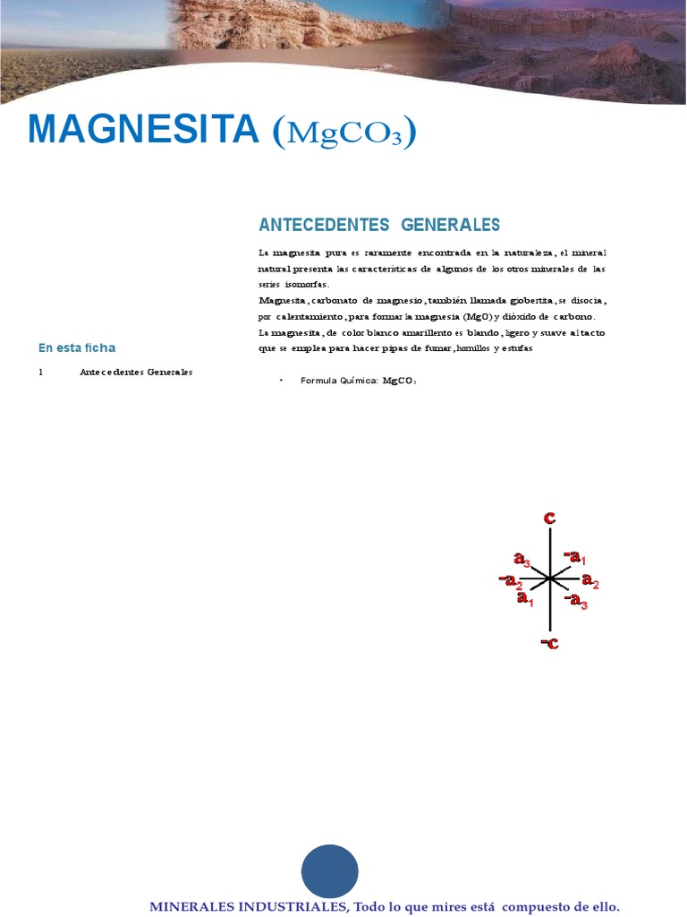Magnesita | PDF | Materiales | Minerales