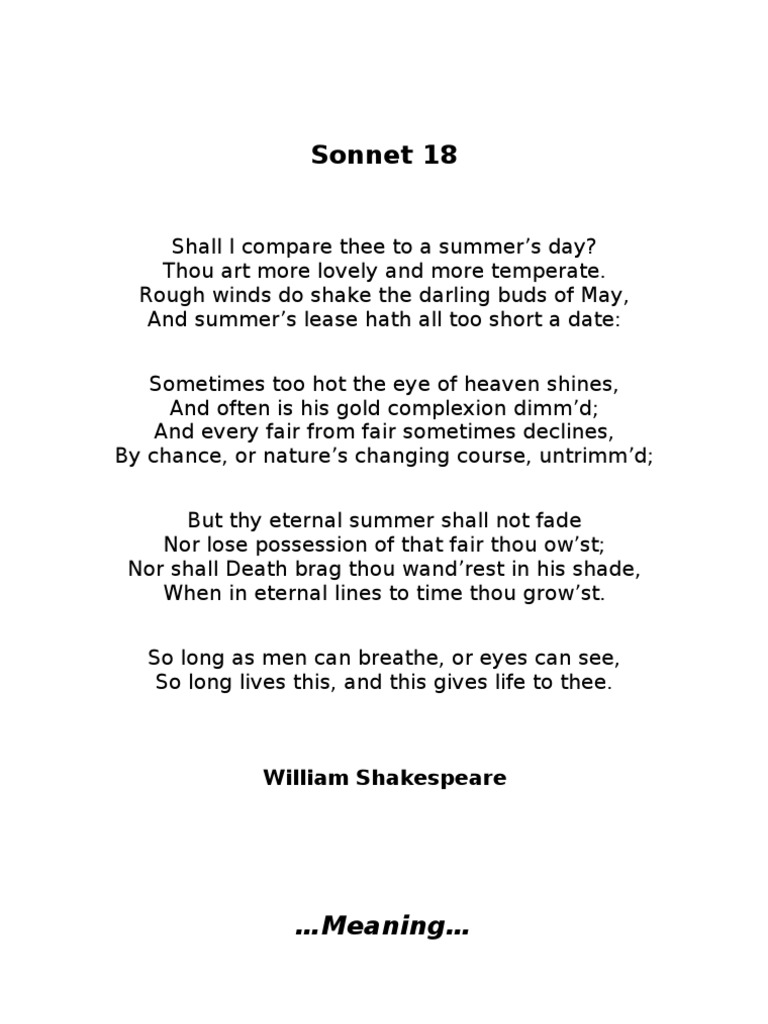 Sonnet 18 | PDF