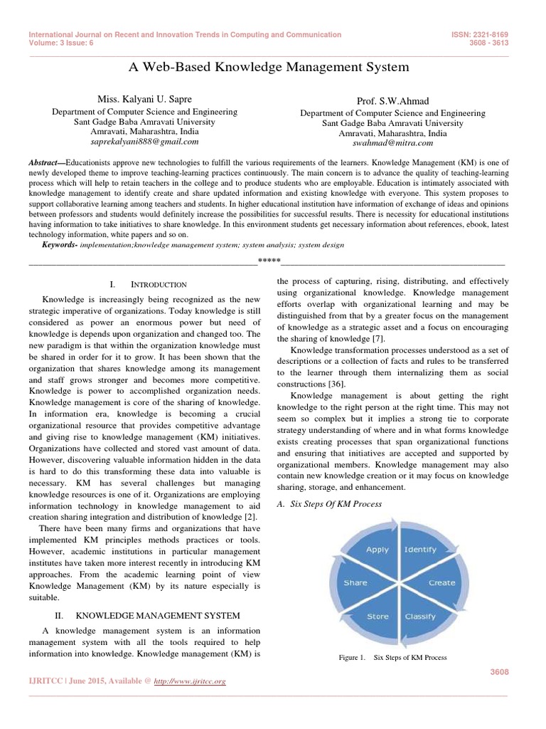 A Web-Based Knowledge Management System | PDF | Knowledge Management | Databases