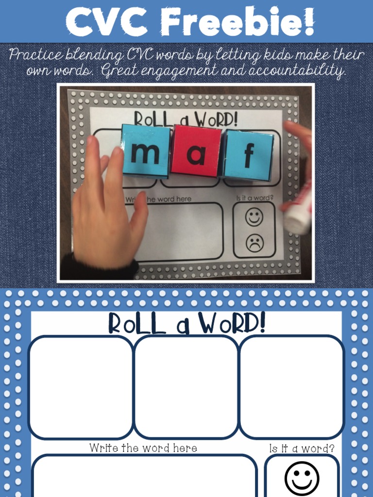 Practice Blending CVC Words by Letting Kids Make Their Own Words. Great ...