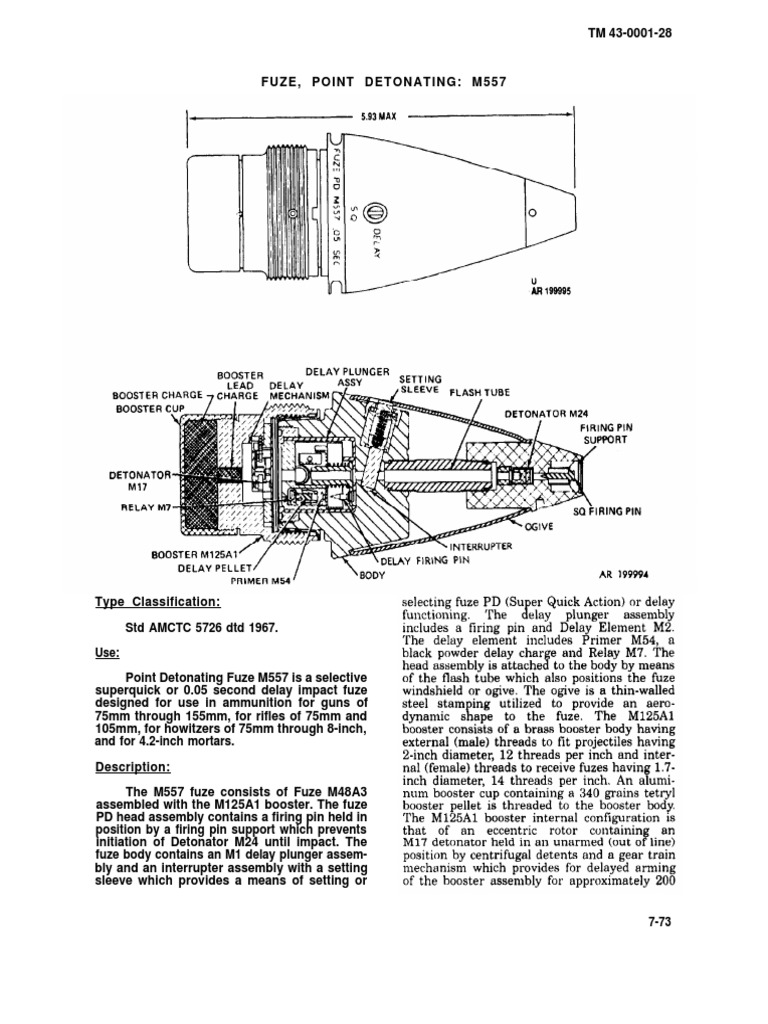 M557, PD-PDSQ, T-Bar | PDF | Fuze | Artillery
