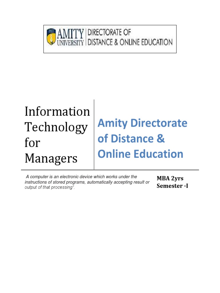 Information Technology For Managers Ebook PDF | PDF | Random Access ...