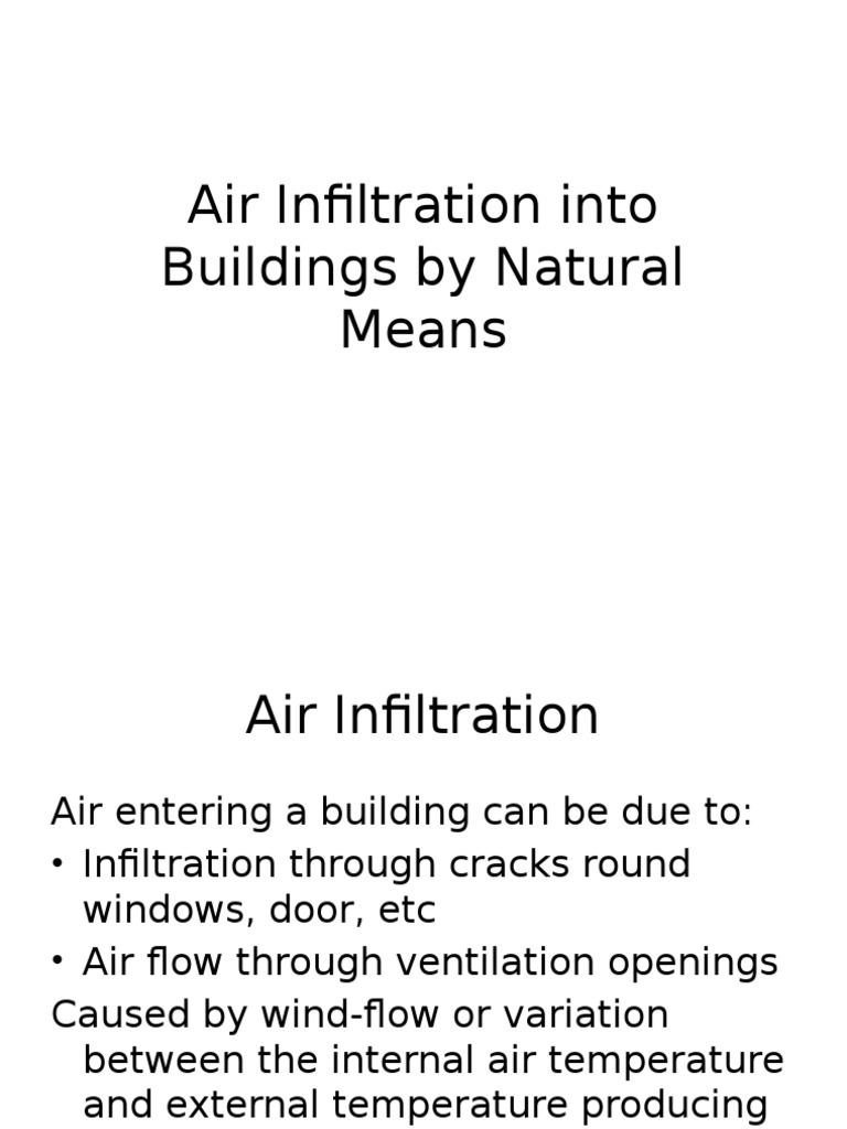 Air Infiltration Into Buildings by Natural Means | PDF | Fluid Dynamics ...