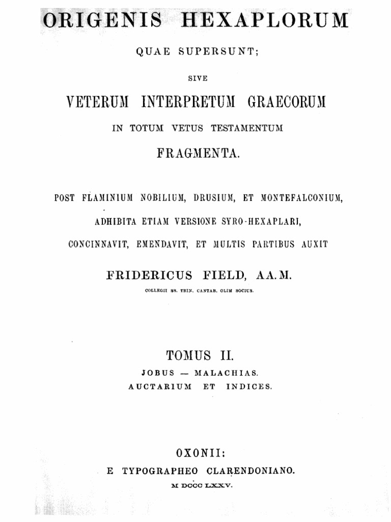 Origenis - Hexapla - Vol2 | PDF | Bible