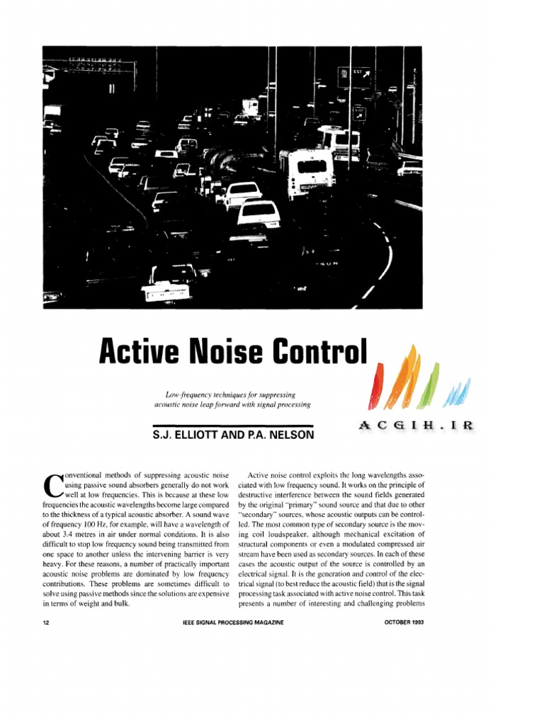 Active Noise Control-Www - Acgih.ir | PDF | Microphone | Control Theory