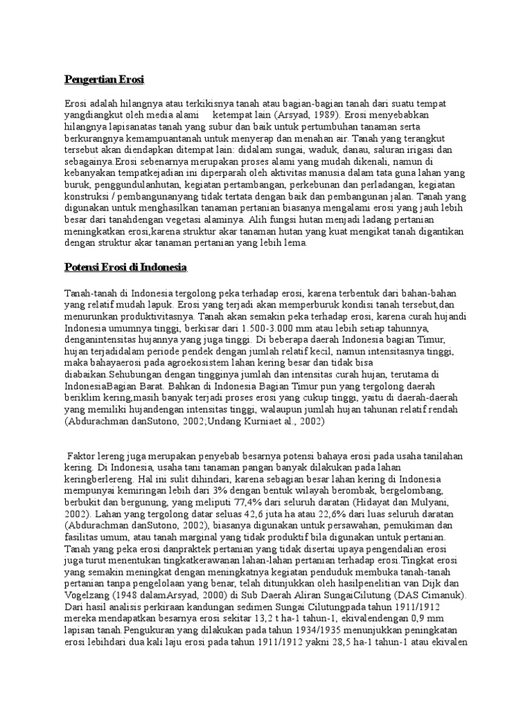 Pengertian Erosi | PDF