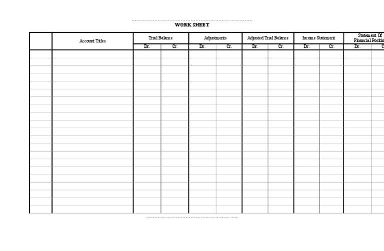 Tabel Work Sheet (Kosong) | PDF