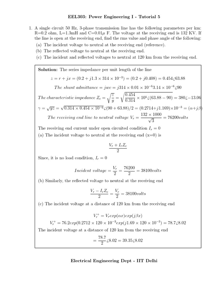 Power Engineering I: Tutorial 5 Solutions | PDF | Ac Power | Power ...