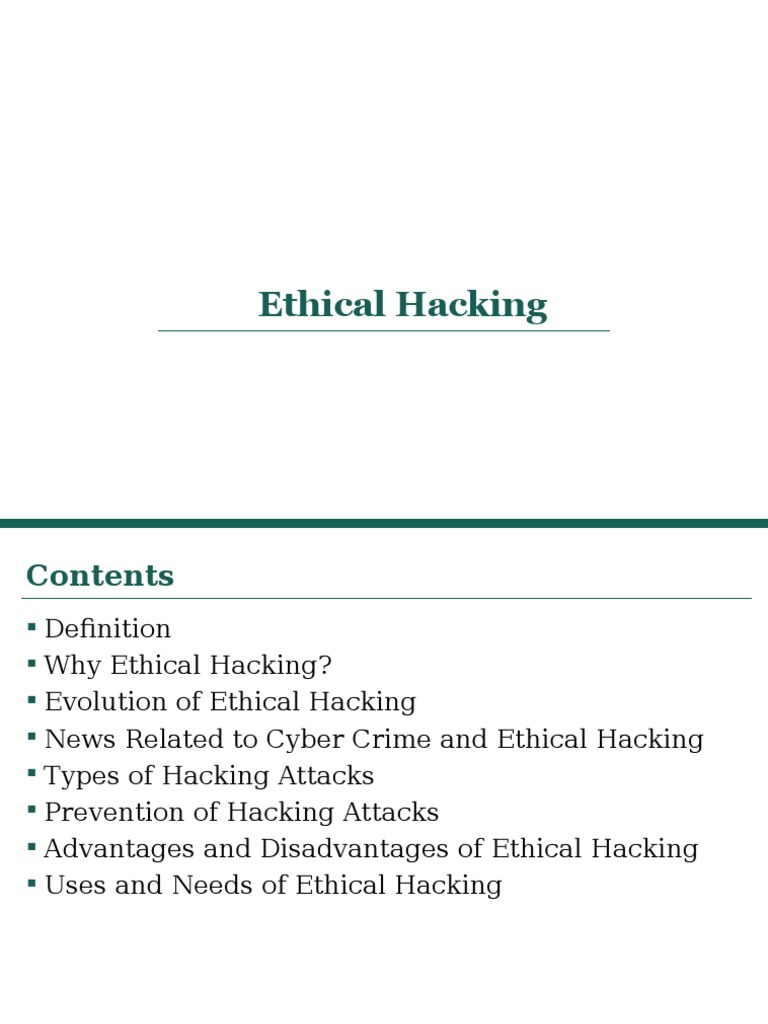 Ethical Hacking | PDF | Security Hacker | White Hat (Computer Security)