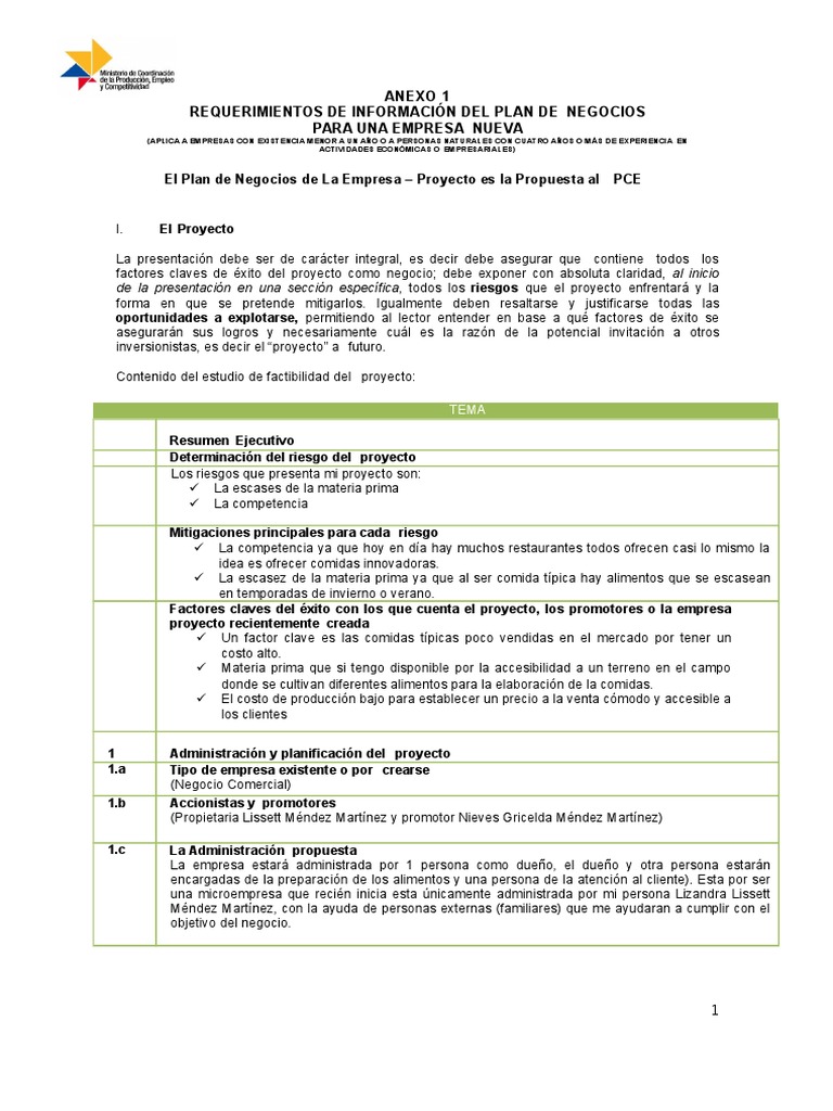 Plan de Negocio para Emprender Una Microempresa | PDF | Capital de trabajo | Beneficio (economía)