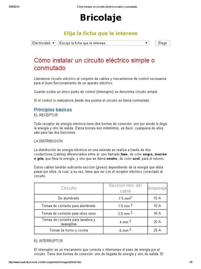 Instalación de Circuitos Eléctricos Simple y Conmutado | PDF | Enchufes ...