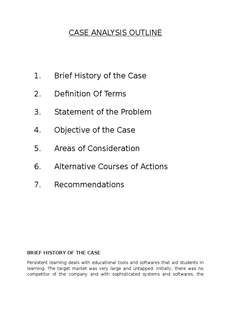Case Analysis Outline of Persistent Learning | PDF | Lease | Expense