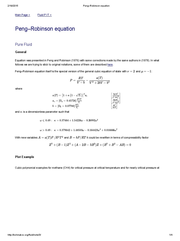 Peng–Robinson Equation | Statistical Mechanics | Physical Chemistry