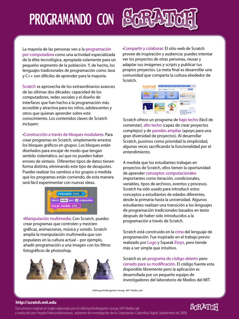 Programando Con Scratch | PDF | Scratch (lenguaje de programación) | Programación de computadoras