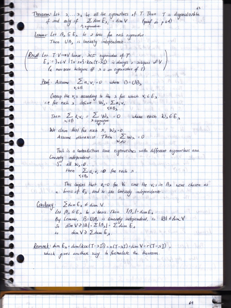 Linear Algebra Notes 3 | PDF