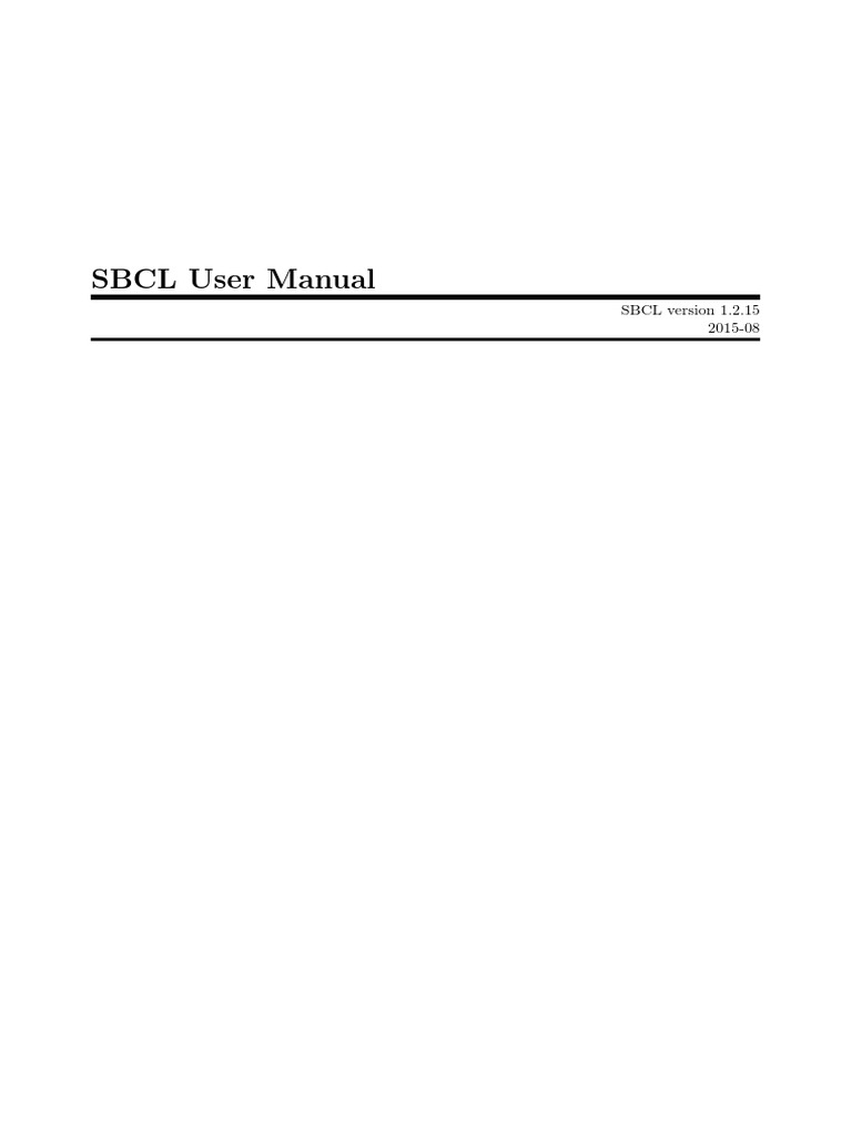 SBCL User Manual | PDF | Application Programming Interface | Software ...