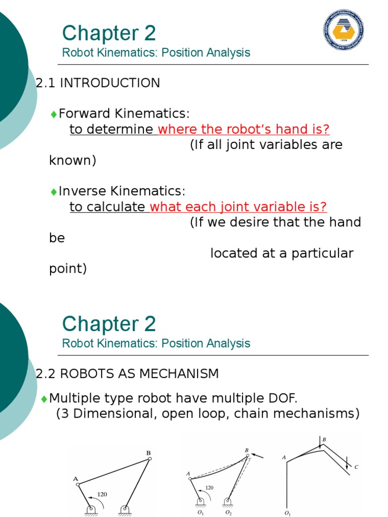 Chapter 2 Robot Kinematics Ppt Cartesian Coordinate System Kinematics