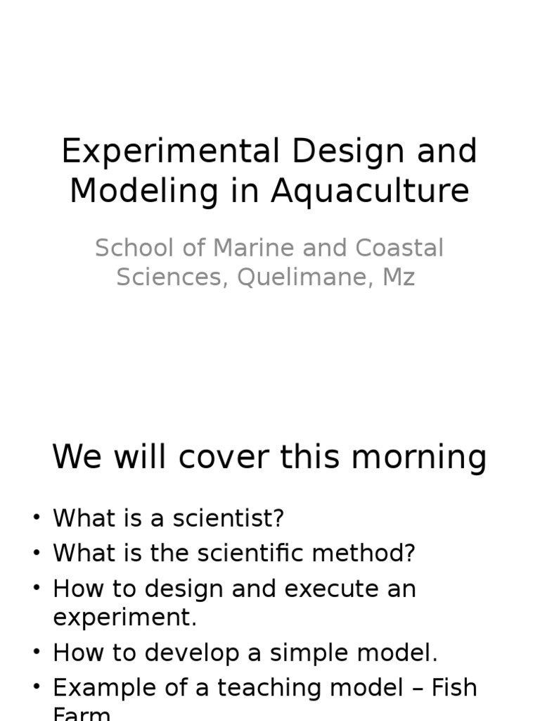 Experimental Design in Aquaculture | PDF | Experiment | Statistics