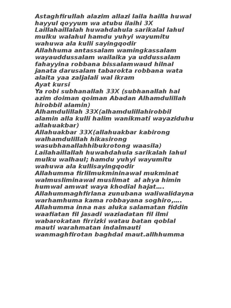 Doa Habis Shalat | PDF | Religion & Spirituality