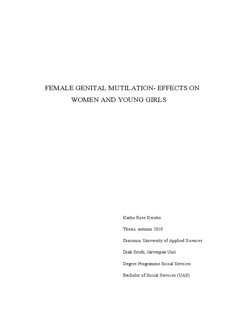 Female Genital Mutilation Research Paper | PDF | Female Genital ...