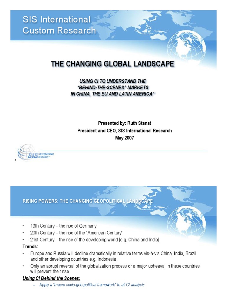 The Changing Global Landscape - SIS International Research | PDF ...