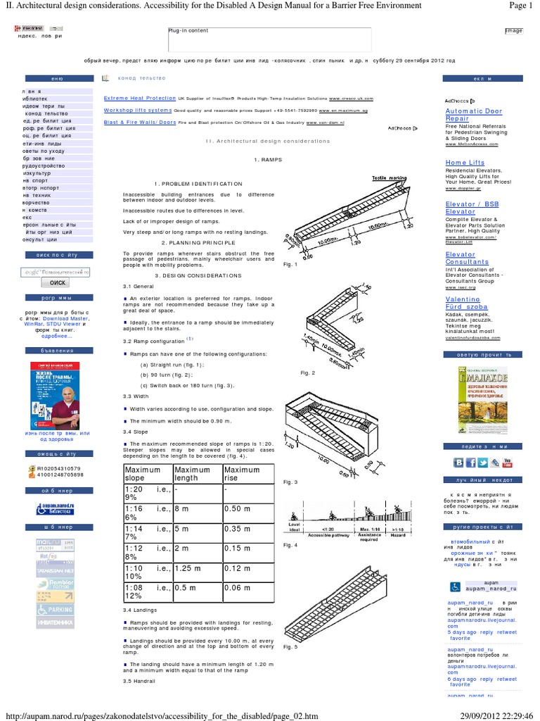 II. Architectural Design Considerations. Accessibility For The Disabled ...