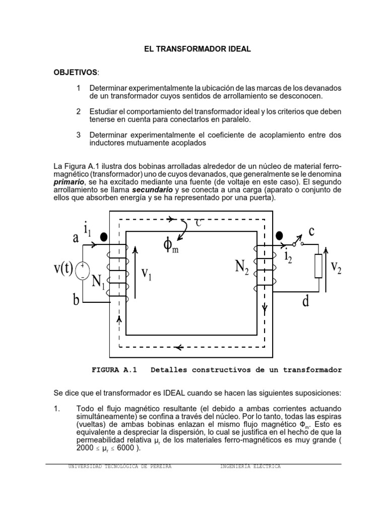 El Transformador Ideal | PDF | Transformador | Inductor