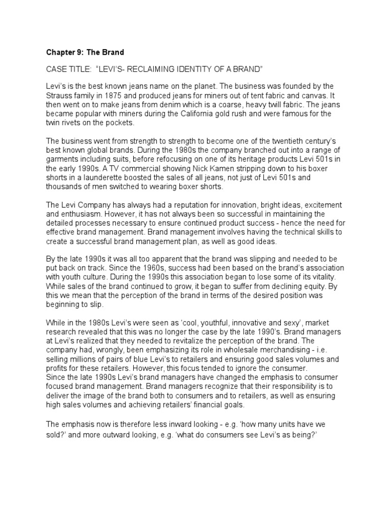 Levi's Case Study | PDF | Jeans | Retail