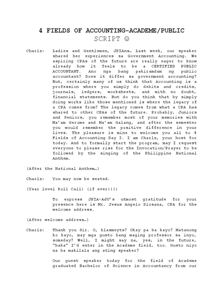 4 Fields of Accounting | PDF | Certified Public Accountant | Accountant