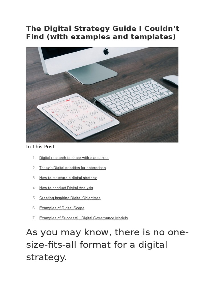 Digital Strategy for Executives | PDF | Strategic Management | Digital ...