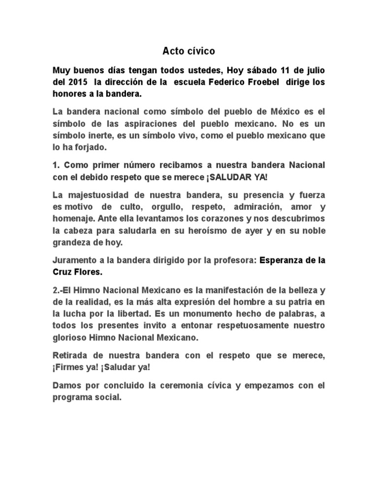 Acto Cívico | PDF | Bailes | México