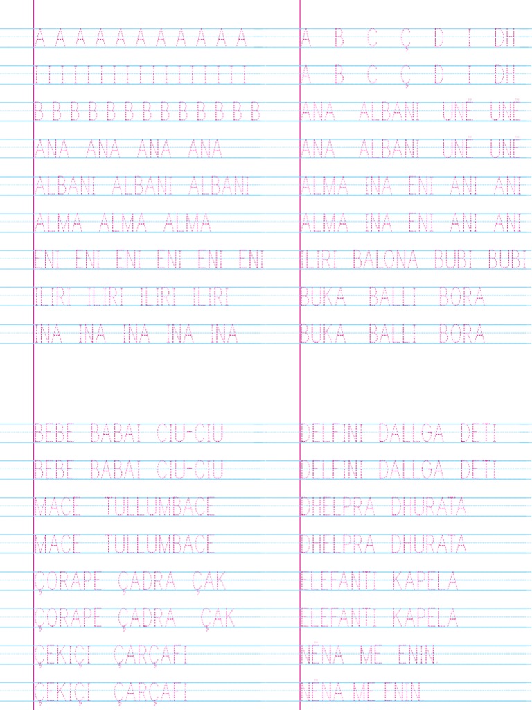 Fletore e Modeluar Shkrimi - Shkronja Kapitale (RAINA) | PDF