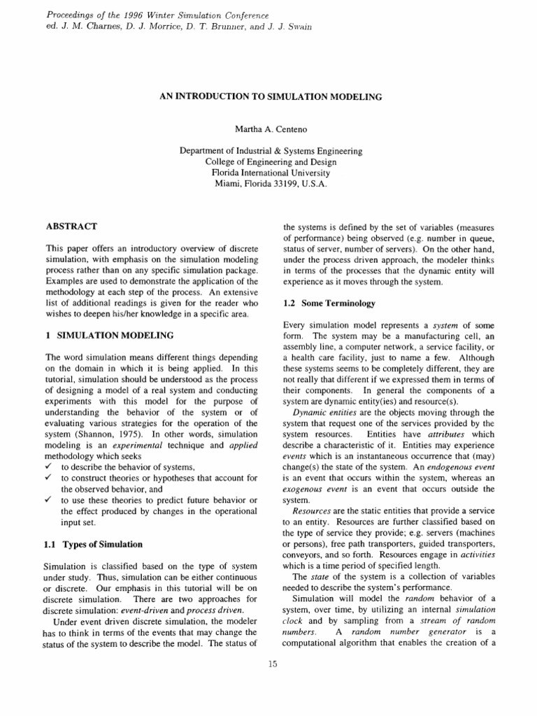 An Introduction To Simulation Modeling | PDF | Computer Simulation | Conceptual Model