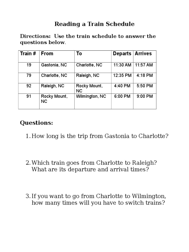 Understanding Train Schedules | PDF | Politics | Sports & Recreation