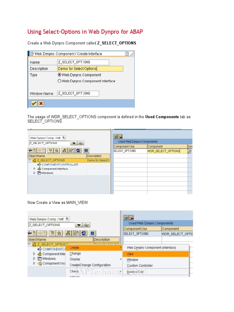 Select-Options in Web Dynpro Application | PDF | Data Management ...