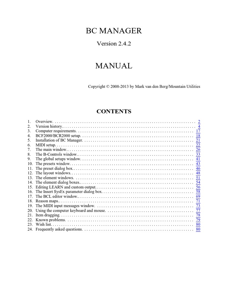 BC Manager Manual | PDF | Text File | Computer File