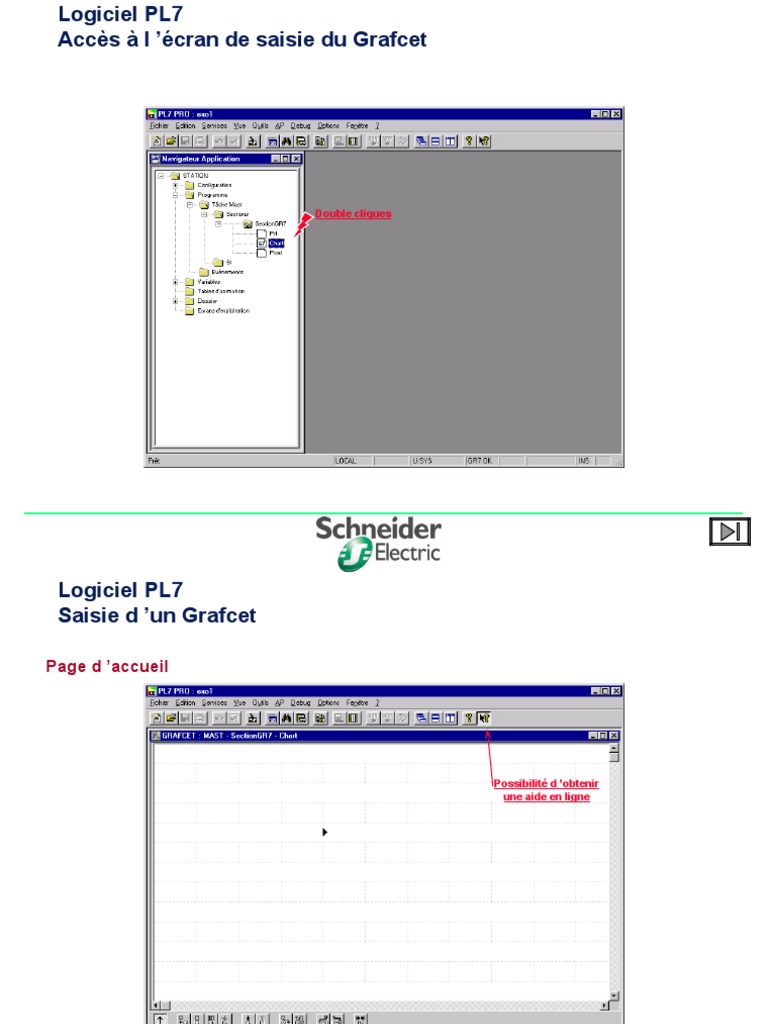 Logiciel Grafcet PL7 : Guide d'utilisation | PDF | Programme ...