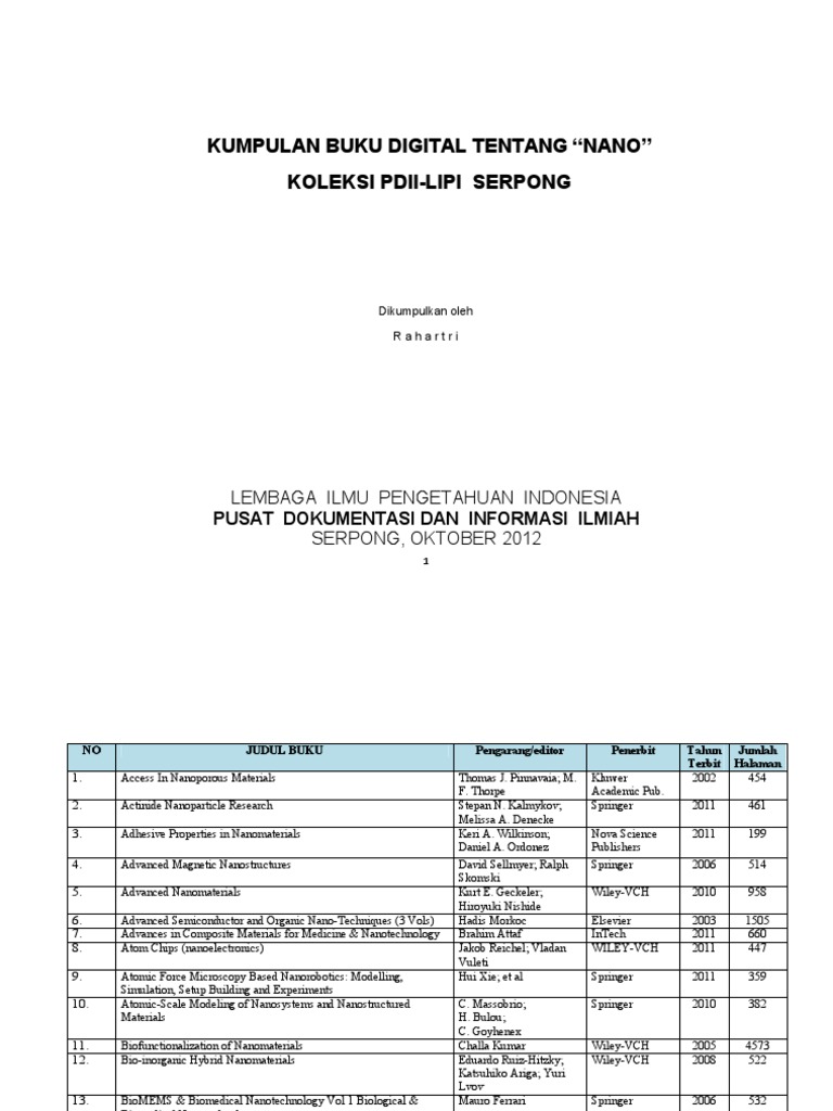 KUMPULAN BUKU DIGITAL TENTANG “NANO | PDF | Nanotechnology | Nanomaterials