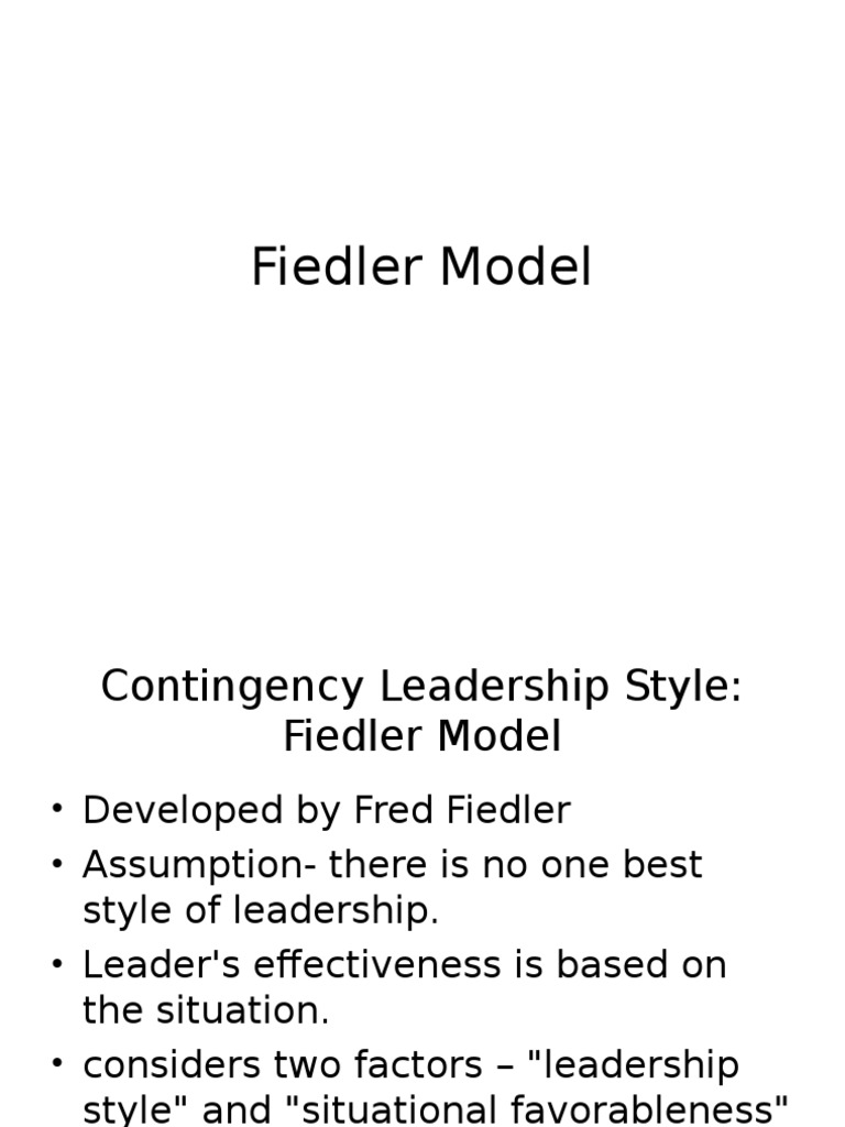 1.fiedler Model | PDF | Action (Philosophy) | Leadership