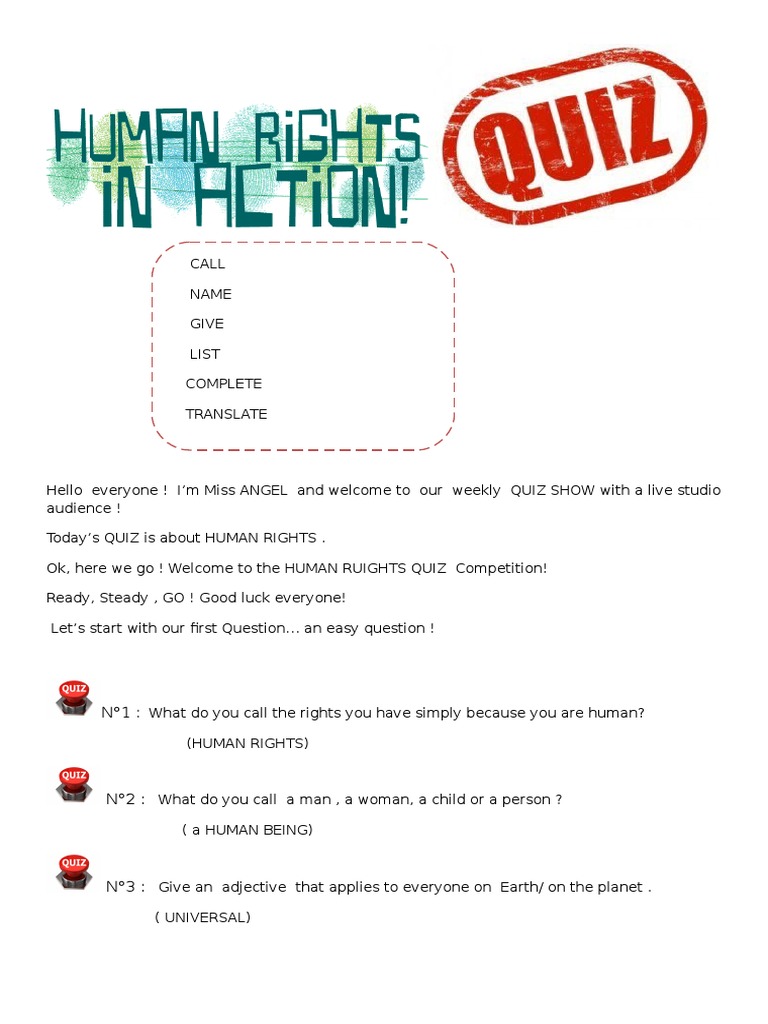 Test Human Rights Quiz | PDF | Human Rights | Ethical Principles