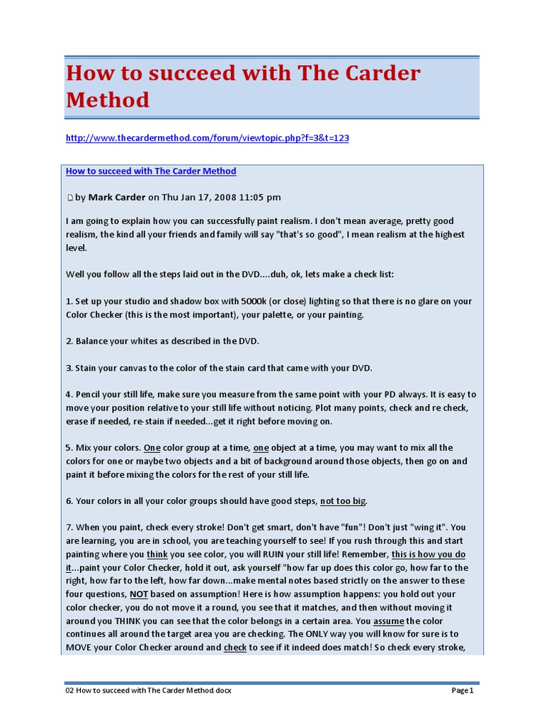 Mastering Realism with the Carder Method | PDF | Still Life | Visual Arts