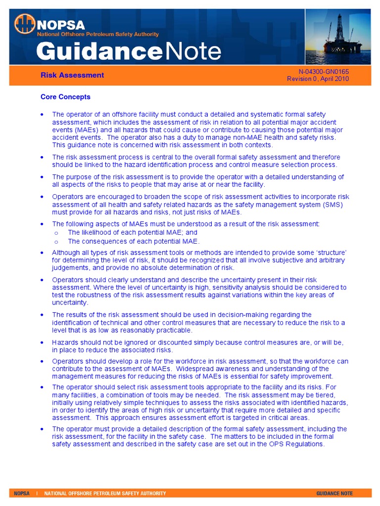 Guidance Note - Risk Assessment | PDF | Risk Assessment | Risk