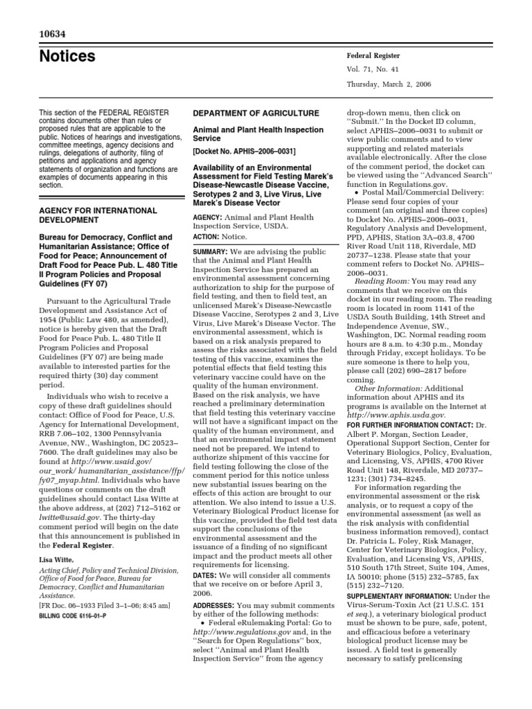 Notices: Federal Register | PDF | National Environmental Policy Act ...